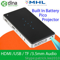 China Handy Mini DLP Slim Projector With HDMI USB MHL DLNA Wifi Display LED Lamp Pocket Beamer supplier