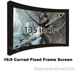 China Great Design 135&quot; Curved Fixed Frame DIY Projector Screens 16 To 9 With 80mm Black Velevt supplier