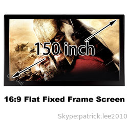 China Huge Cinema Size 3D Projection Screen 150 Inch Flat Fixed Frame Wall Mounted 16:9 Screens supplier