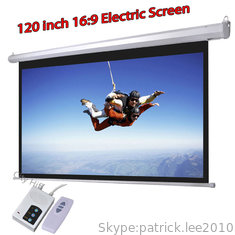 China Wholesale Low Cost Electric Projector Screen 120inch HD Projection Screens 16:9 Support 3D supplier