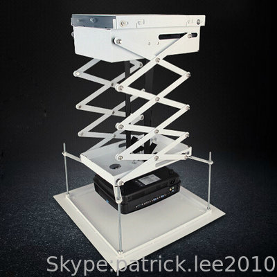 Scissor Ceiling Bracket With Remote Control Electric Projector Lift White Color For Cinema supplier