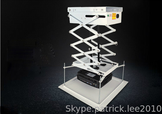 Scissor Ceiling Bracket With Remote Control Electric Projector Lift White Color For Cinema supplier