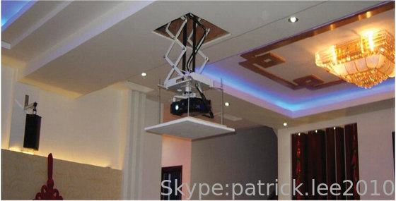 Scissor Ceiling Bracket With Remote Control Electric Projector Lift White Color For Cinema supplier