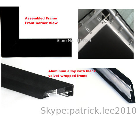 Best Quality 120 Inch 16:9 Home Cinema Theater Projection Screen Flat Fixed Frame DIY supplier