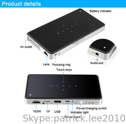 Handy Mini DLP Slim Projector With HDMI USB MHL DLNA Wifi Display LED Lamp Pocket Beamer supplier