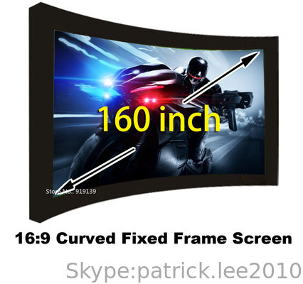 Amazing Picture Screen 160 Inch Curved Fixed Frame Projector Screens 16:9 Scale Support 3D supplier