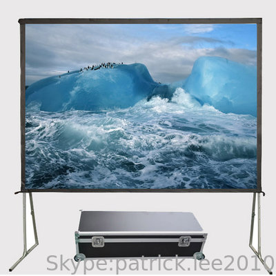 Quality 150 Inch 4:3 Fast Folding Front Projector Projection Screen Floor Stand HD Screens supplier