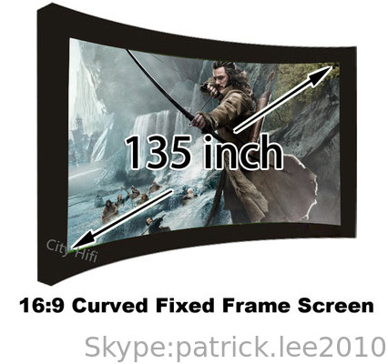 Great Design 135&quot; Curved Fixed Frame DIY Projector Screens 16 To 9 With 80mm Black Velevt supplier