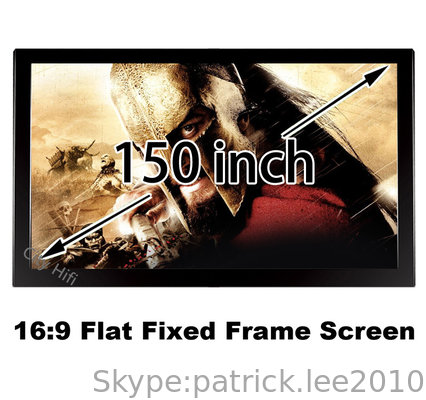 Huge Cinema Size 3D Projection Screen 150 Inch Flat Fixed Frame Wall Mounted 16:9 Screens supplier