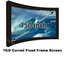 Perfect View Angle 3D Projection Screen 150 Inch Arc Fixed Frame Projector Screens 16:9 supplier