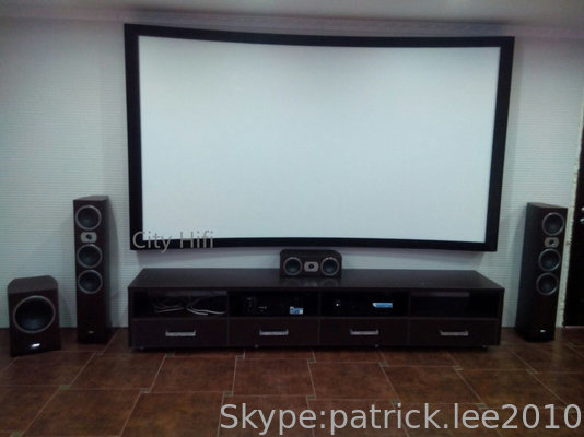 Perfect View Angle 3D Projection Screen 150 Inch Arc Fixed Frame Projector Screens 16:9 supplier