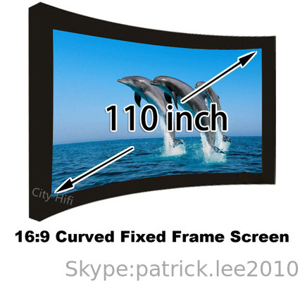 Full New 160 Degree View Angle 110inch Curved Fixed Frame DIY 3D Projector Screens supplier